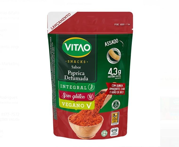 SNACK PROTEICO PAPRICA DEFUMADA 40G - VITAO - Foco Alternativo ...