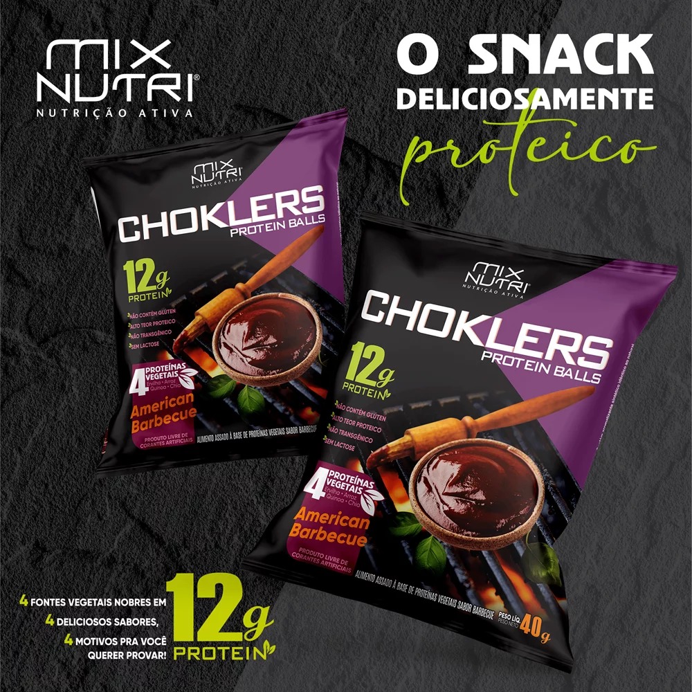SNACK PROTEÍCO SABOR BARBECUE PROTEIN BALLS 40G - CHOKLERS - Foco ...