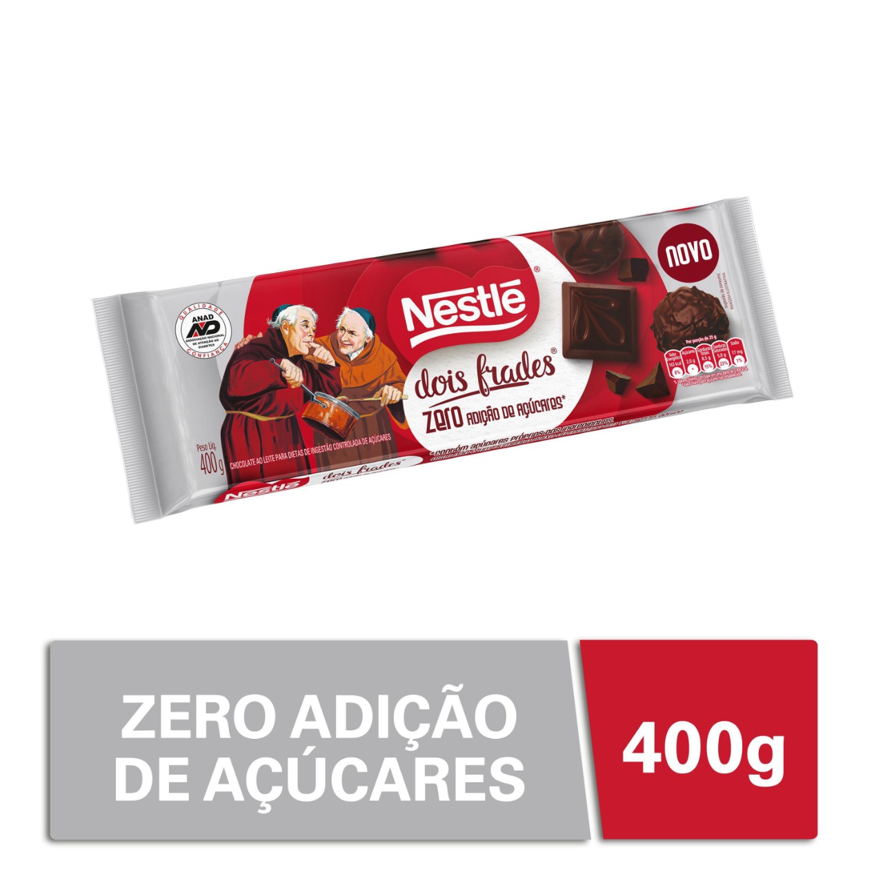 CHOCOLATE DOIS FRADES PARA COBERTURA ZERO AÇÚCAR NESTLÉ 400G - Foco ...
